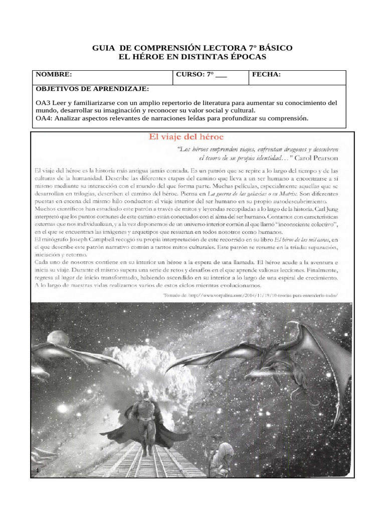 Guía De Comprensión Lectora 7 Básico Pdf