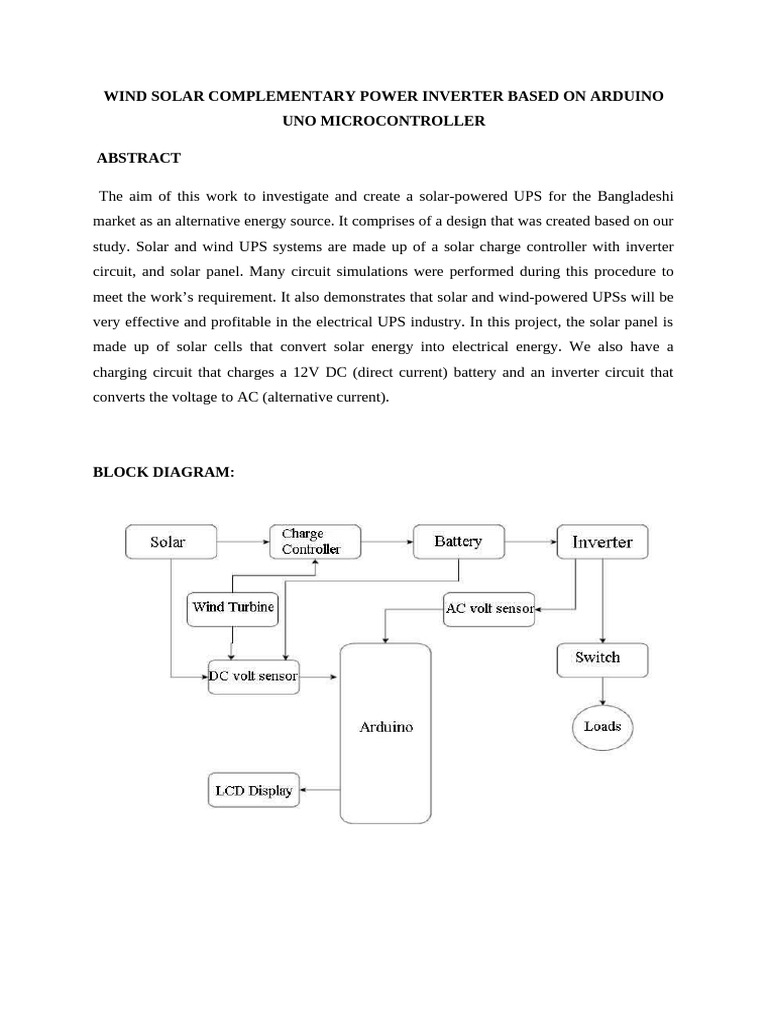 Wind Solar Complementary Power Inverter Based On Arduino Uno ...