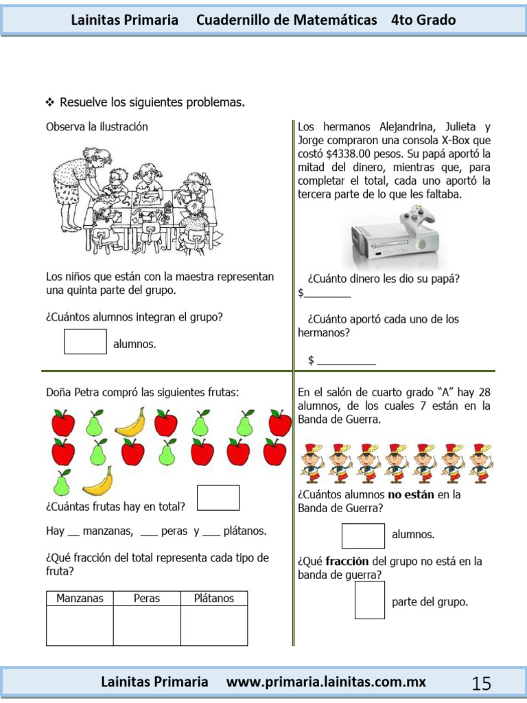 4to Grado - Cuadernillo de Matemáticas (2023-2024) - 16 | PDF