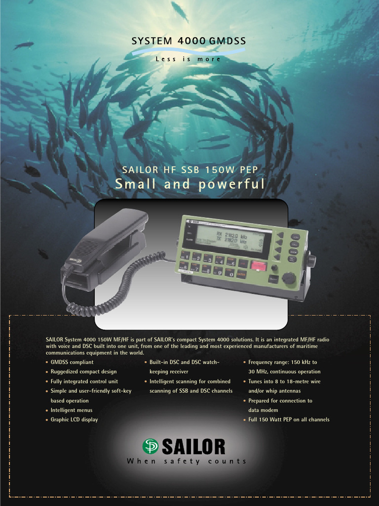 SAILOR 4000 150W MF/HF Radio System | PDF | High Frequency | Electronics