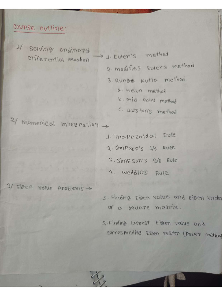 Numeric Method Note | PDF