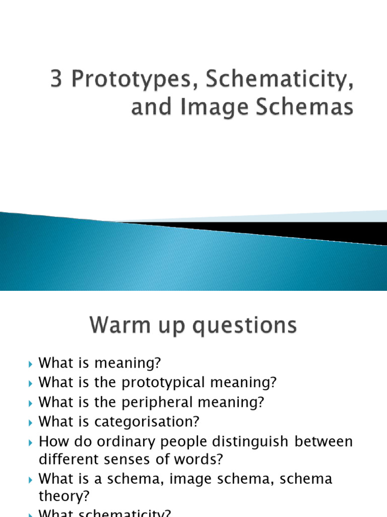 3 Prototypes, Schematicity, and Image Schemas | PDF | Concept | Schema ...