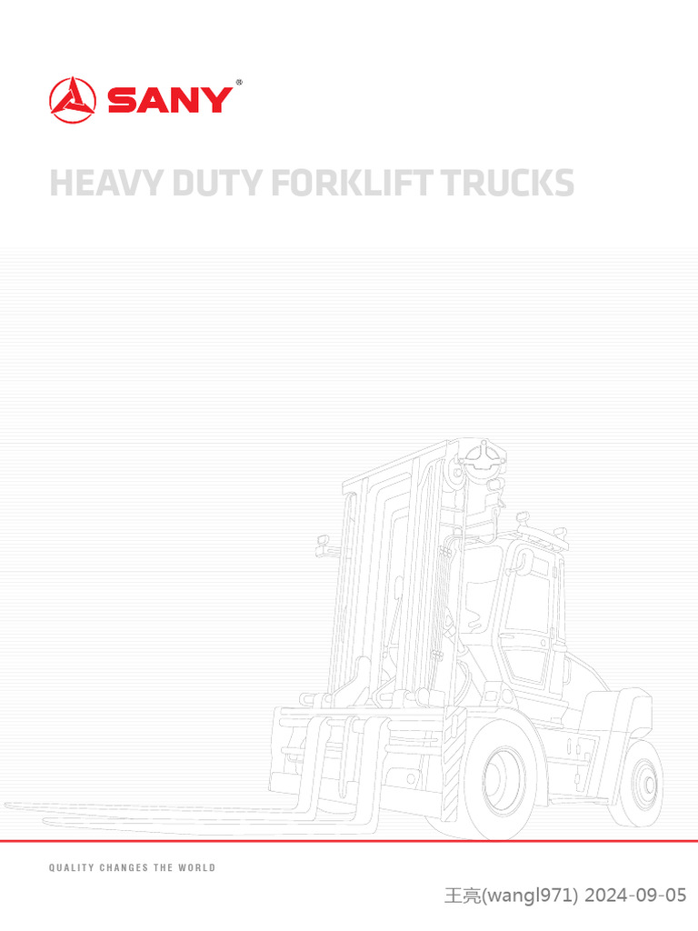 SANY Heavy-Duty Forklift Overview | PDF | Forklift | Crane (Machine)