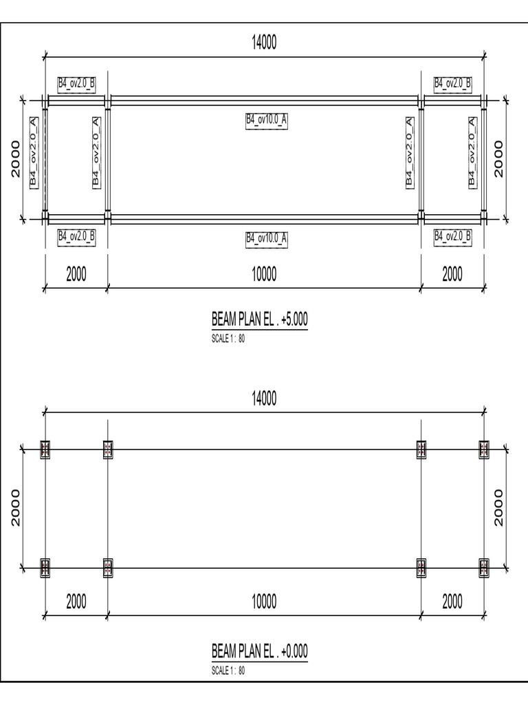 BEAM PLAN EL - +5.000: B4 - Ov2.0 - B B4 - Ov2.0 - B | PDF