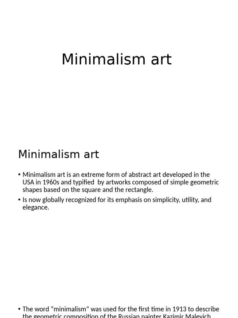 Minimalism Art | PDF