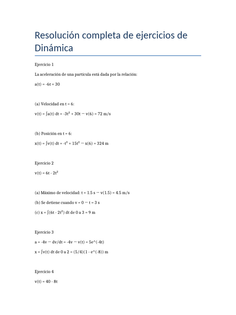 Resolucion_Ejercicios_Dinamica | PDF