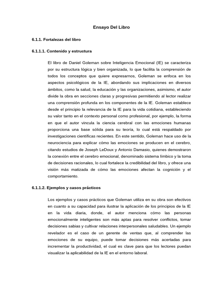 Informe del libro completo (1) | PDF | Las emociones | Inteligencia emocional