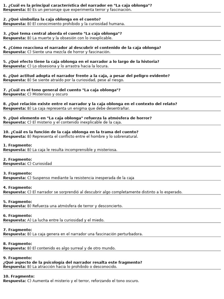 Respuesta Preguntas Plan Lector | PDF