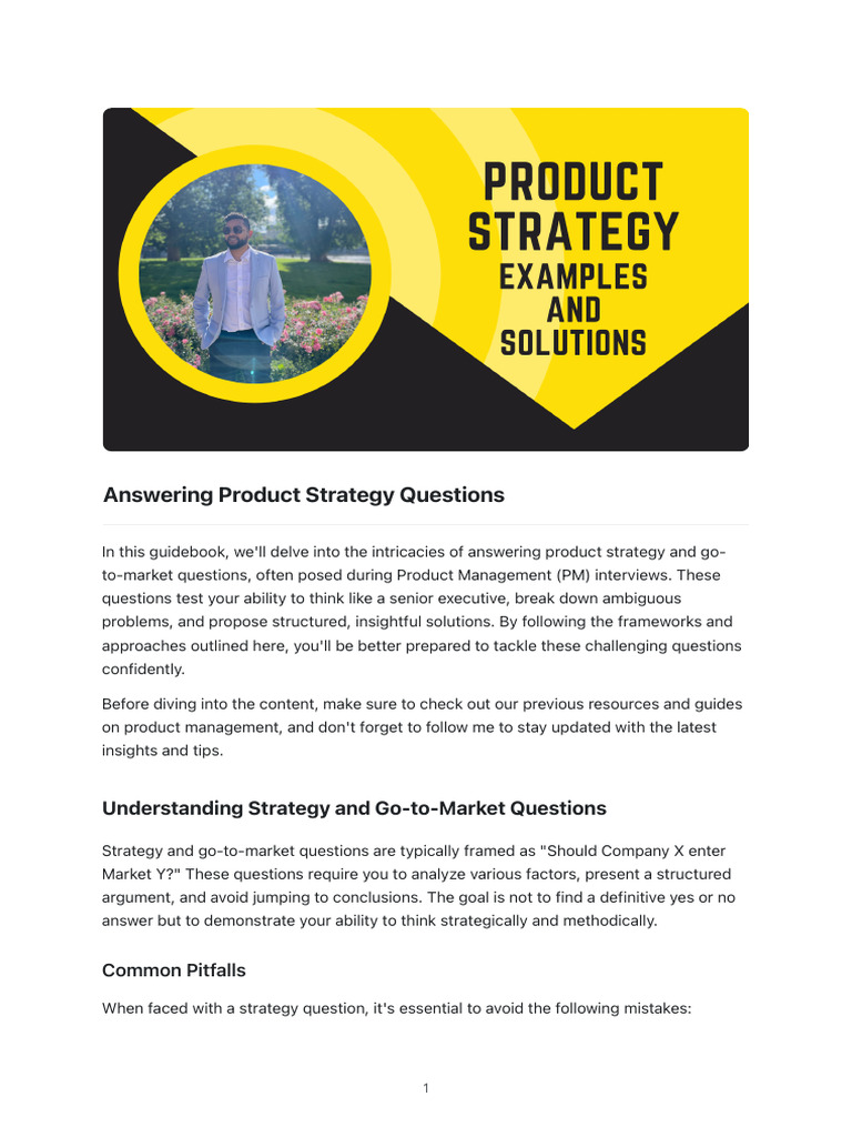 Answering Product Strategy Questions | PDF | Marketing | Streaming Media