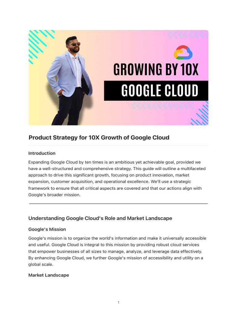 Product Strategy For 10X Growth of Google Cloud | PDF | Cloud Computing | Computer Security