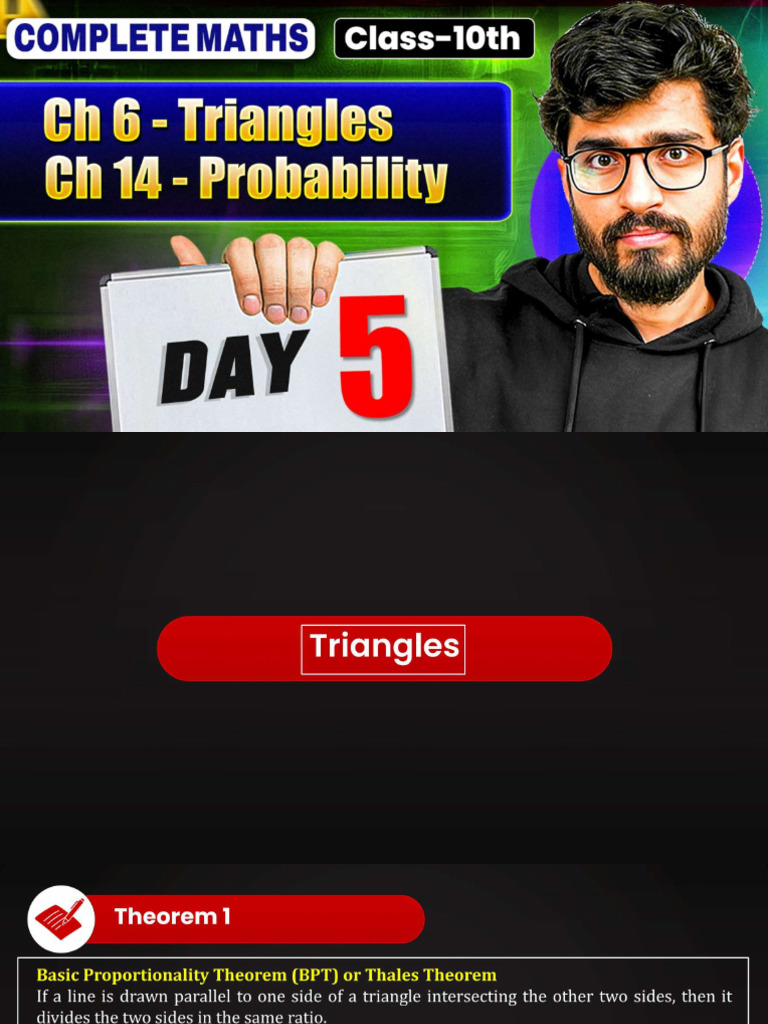 PPT 05 Triangles + Probability Maths Alakh Sir Batch Ritik Sir Dipanshu. Compressed | PDF