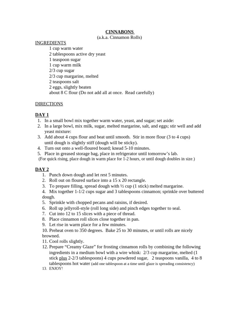 Easy Cinnabon Recipe Guide | PDF