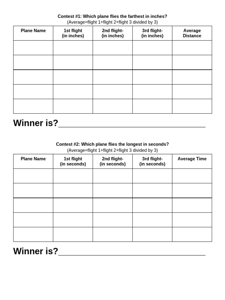 Paper Airplane Contest | PDF
