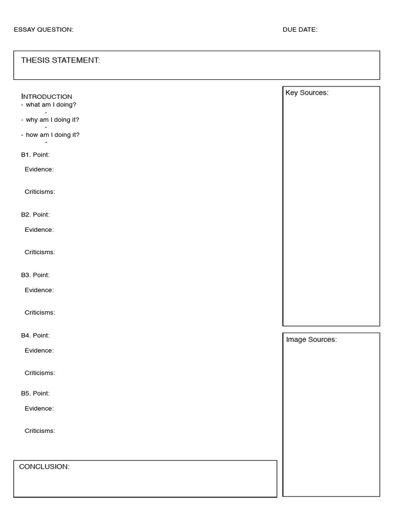 Essay Plan Template PDF | PDF