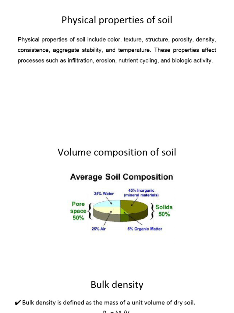 Physical Properties of Soil | PDF | Porosity | Soil