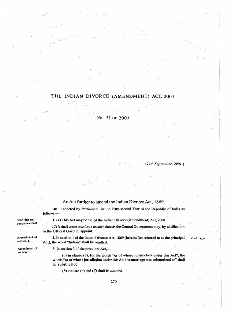 Indian Divorce Act, 1869 | PDF