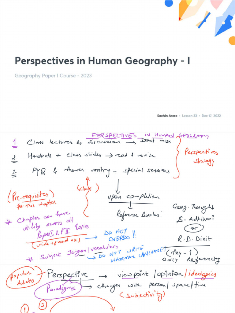 Perspectives in Human Geography I With Anno | PDF