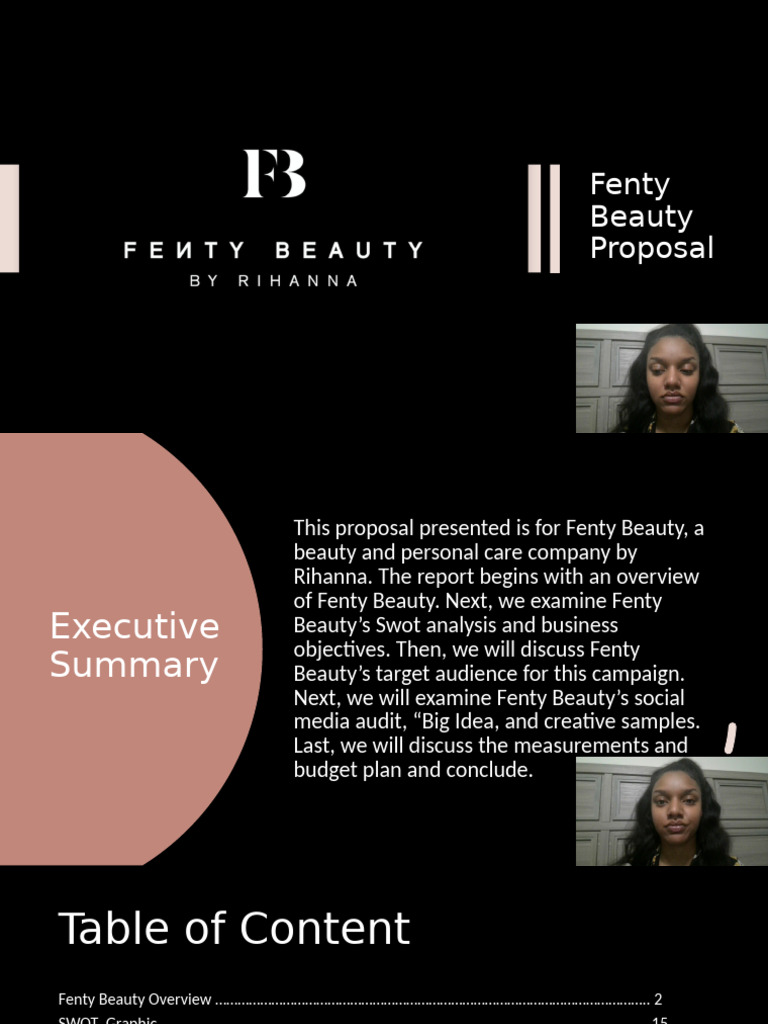 Fenty Beauty Marketing Proposal Overview | PDF | Promotion And ...