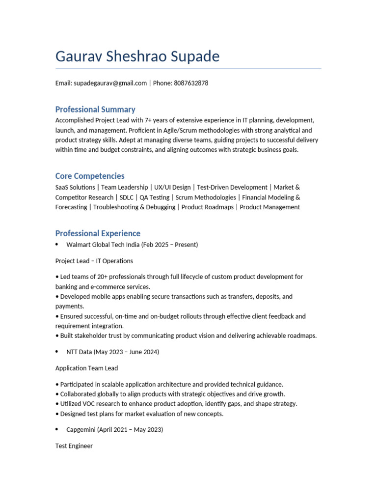 Gaurav ATS Resume FullDetails-1 | PDF | Software Development Process | Computing