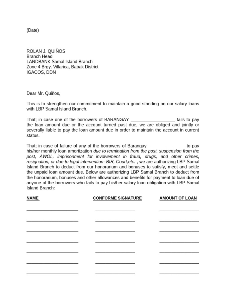 Barangay Letter | PDF