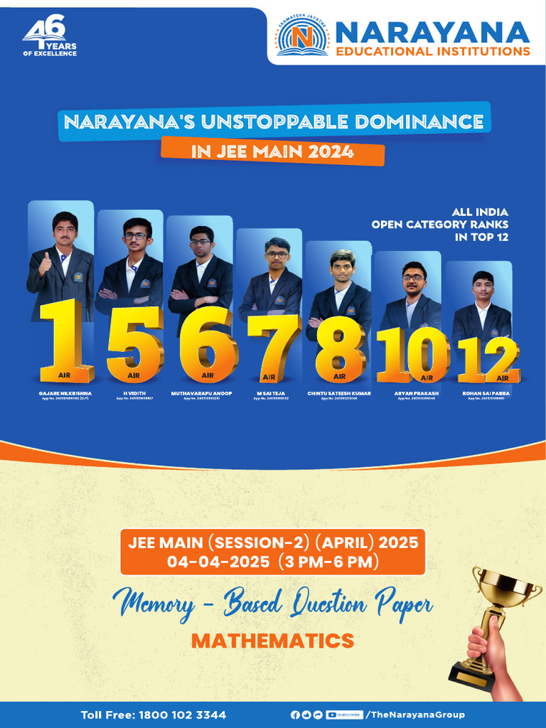 04-04-2025_jee Main Evening Shift Maths Memory Based Paper | PDF | Mathematical Analysis ...