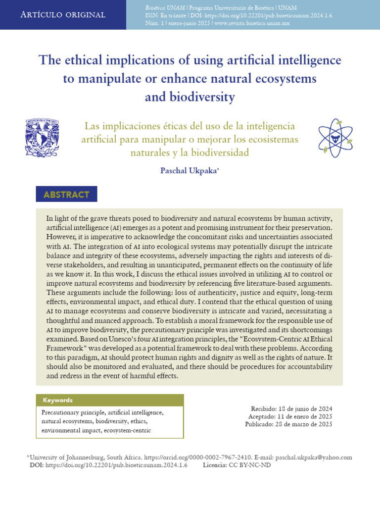 The Ethical Implications of Using Artificial Intelligence To Manipulate or Enhance Natural ...