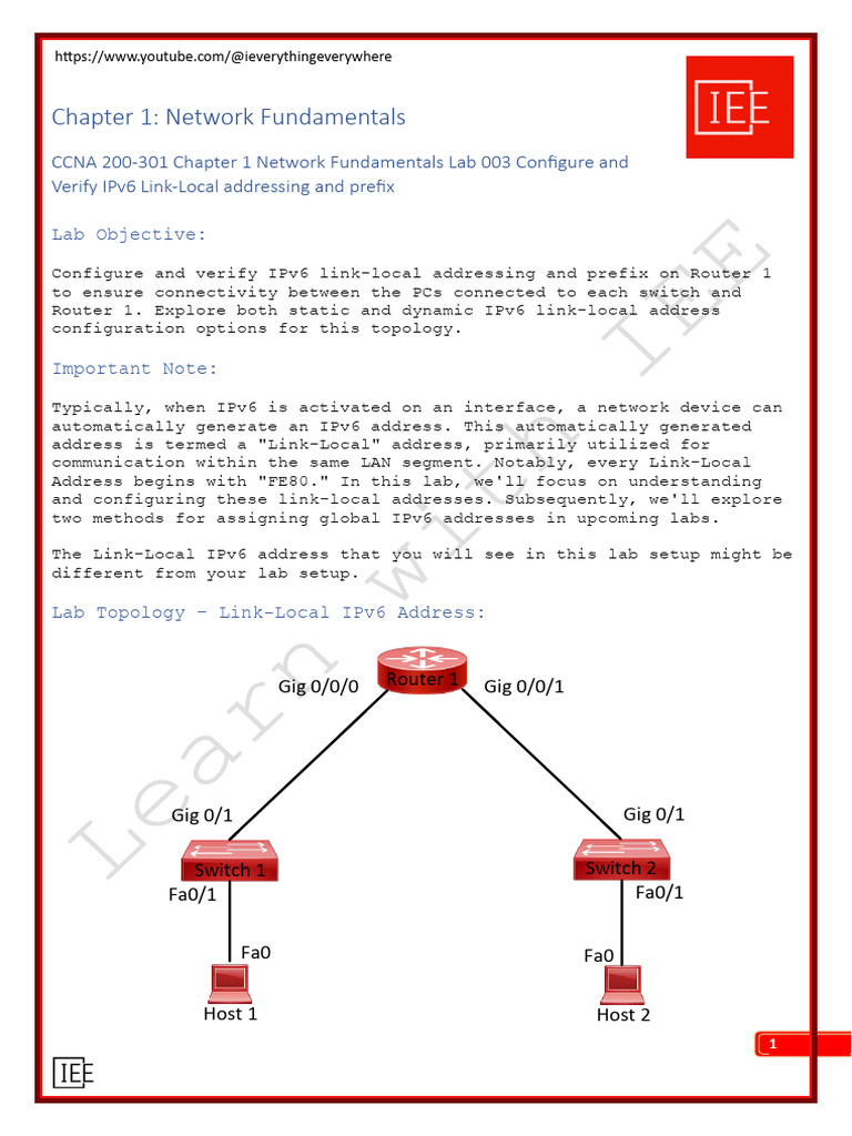 IPv6 Link-Local Addressing Lab Guide | PDF | I Pv6 | Computing