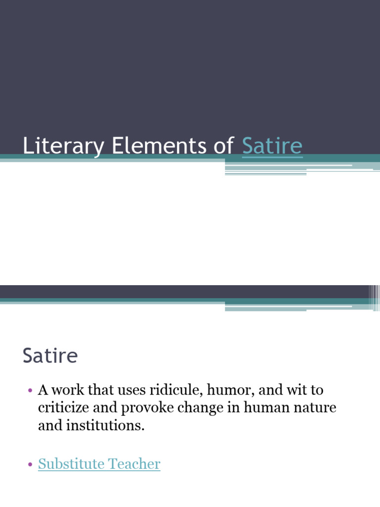 Literary Elements of Satire | PDF | Satire | Parody