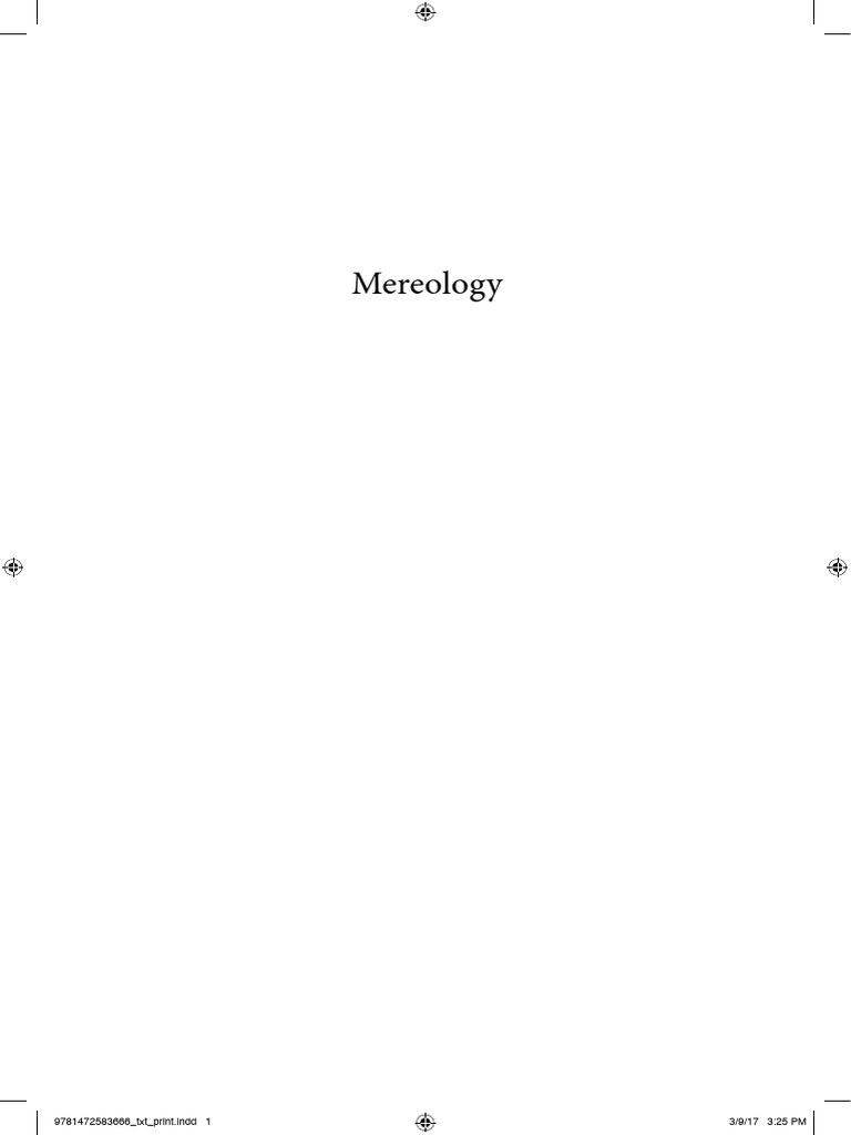 Giorgio Lando - Mereology. A Philosophical Introduction | PDF ...