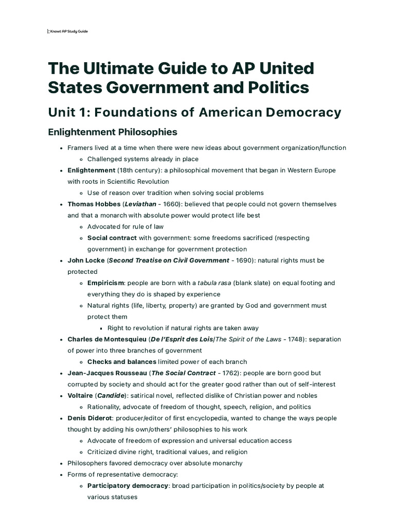 The Ultimate Guide to AP United States Government and Politics Notes ...