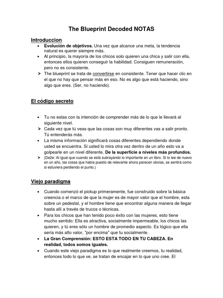The Blueprint Decoded NOTAS | PDF | Realidad | Mujer