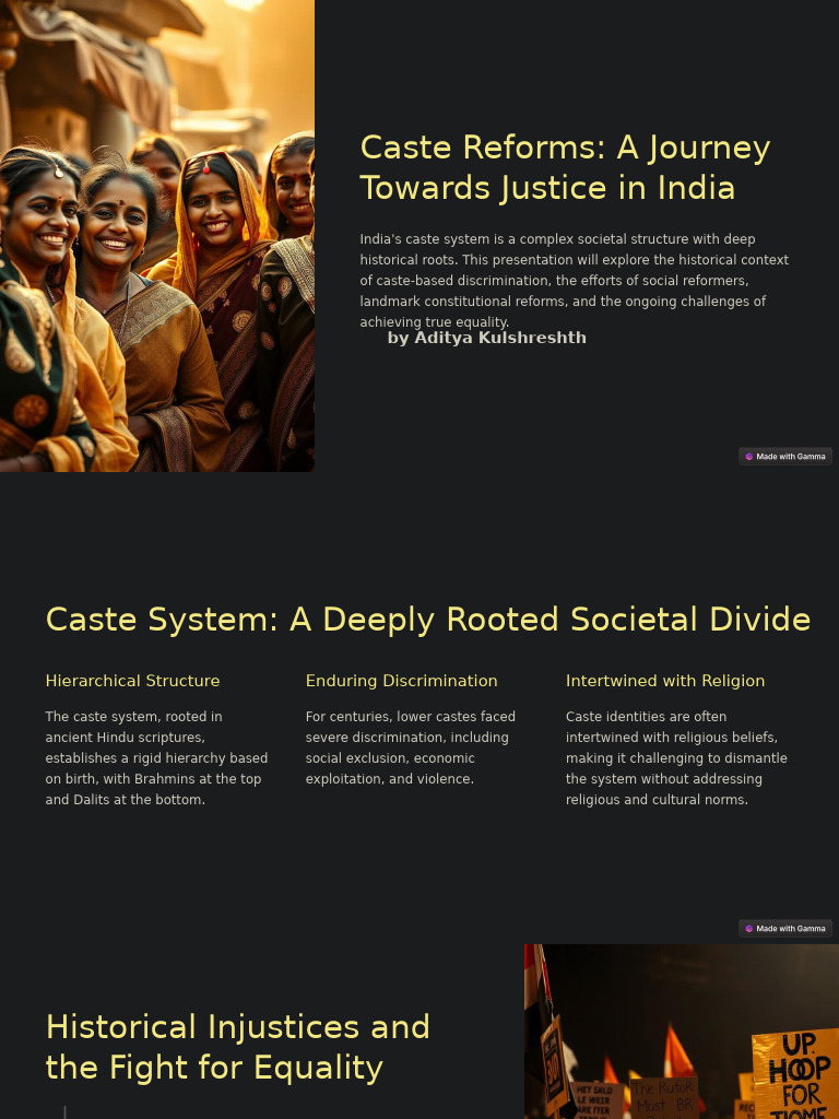 Caste-Reforms a Journey Towards Justice | PDF | Caste | Dalit