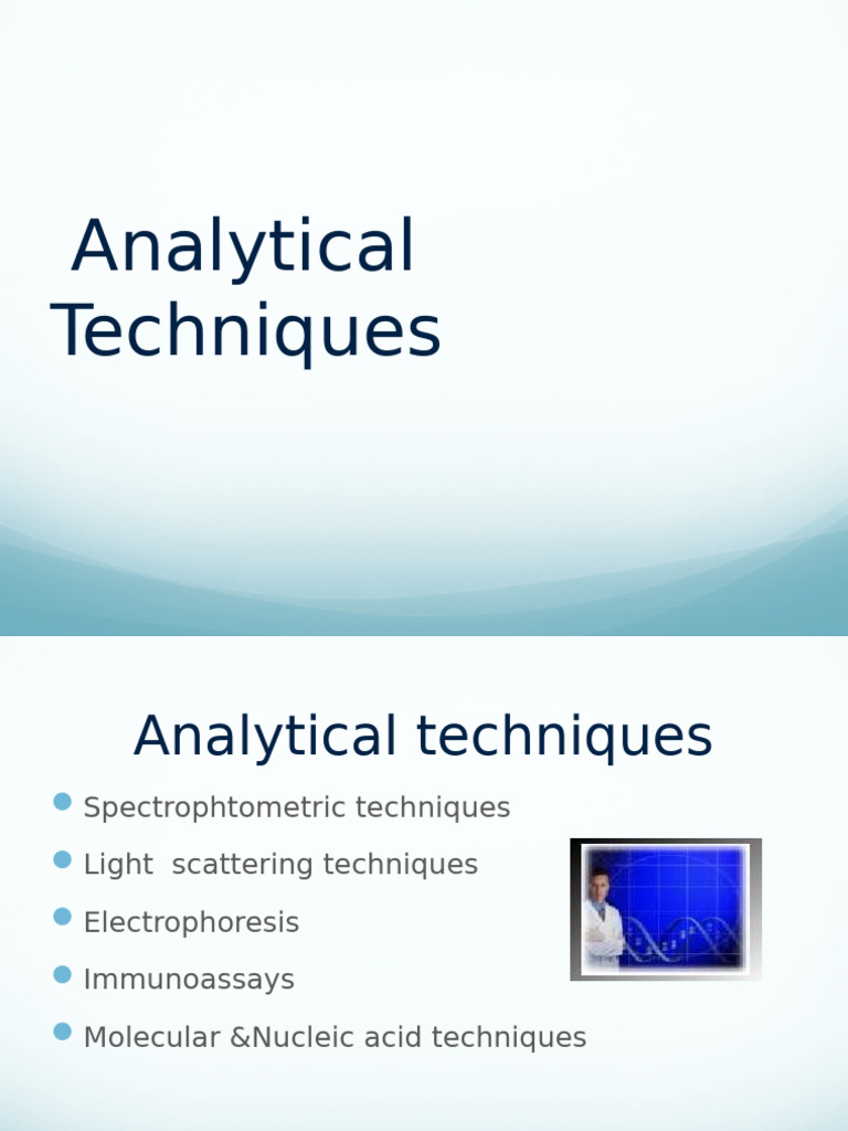 Analytical Techniques | PDF | Gel Electrophoresis | Fluorescence