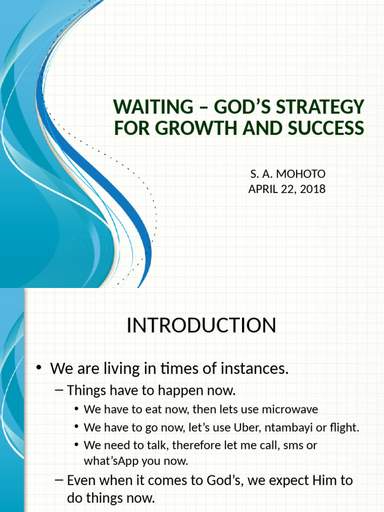 God's Strategy: Waiting for Success | PDF