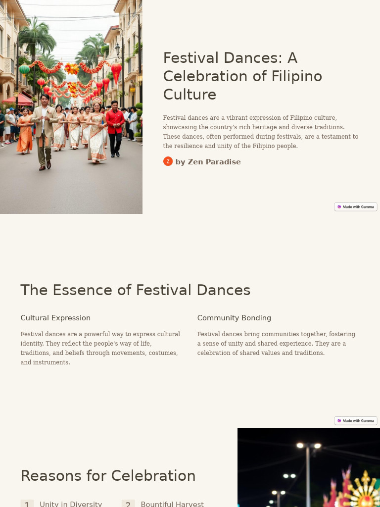 Festival Dances A Celebration of Filipino Culture | PDF | Philippines | Festival