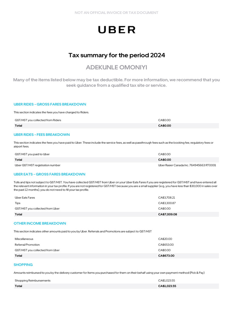 2024 Annual tax Summary | PDF | Taxes | Fee