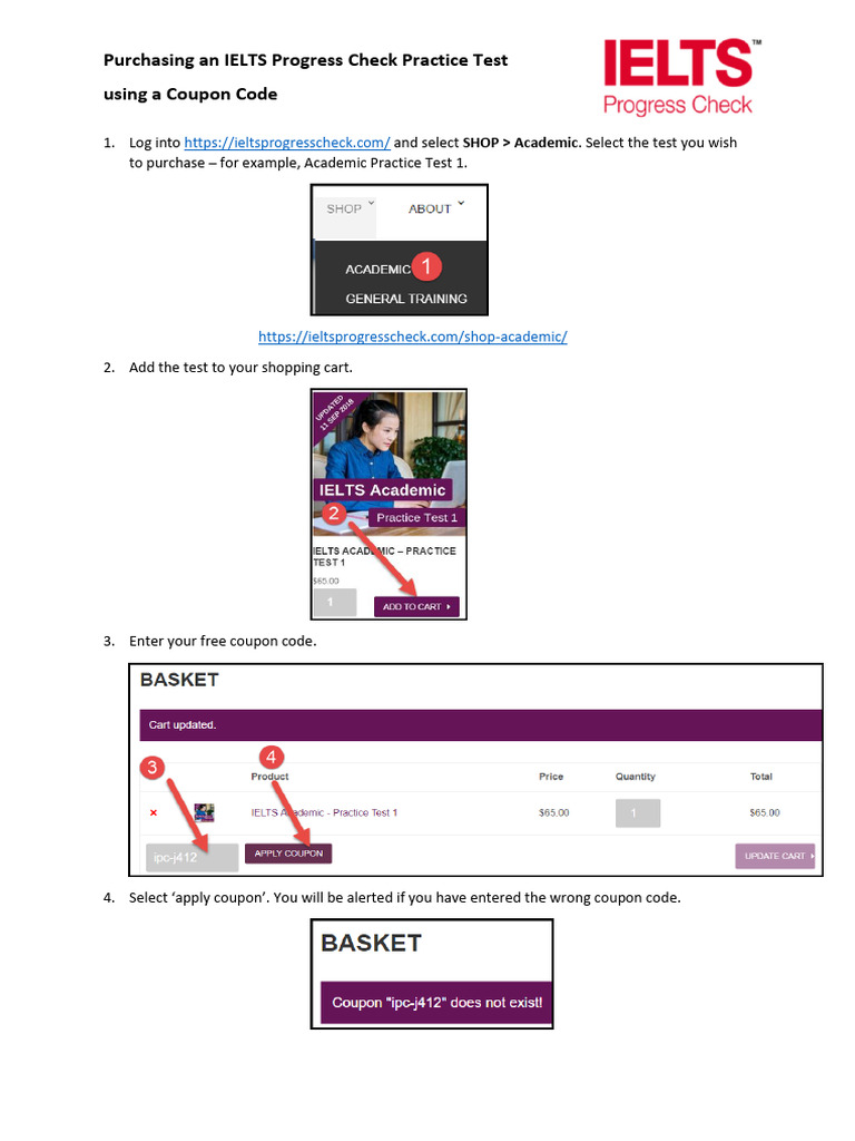 Purchasing IPC Practice Tests Using Coupon Codes | PDF