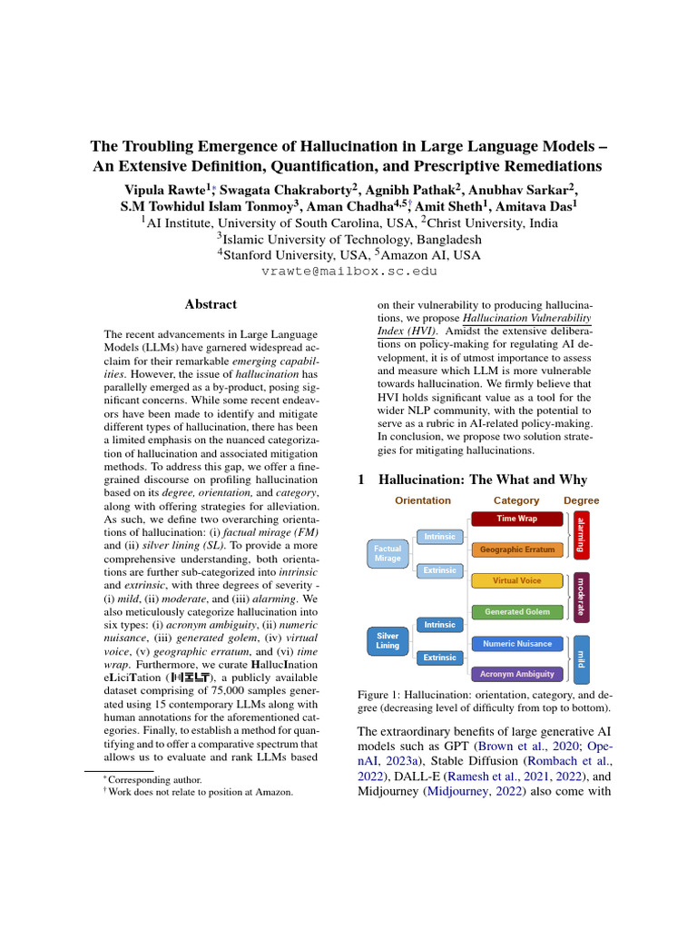The Troubling Emergence of Hallucination in Large Language Models | PDF ...