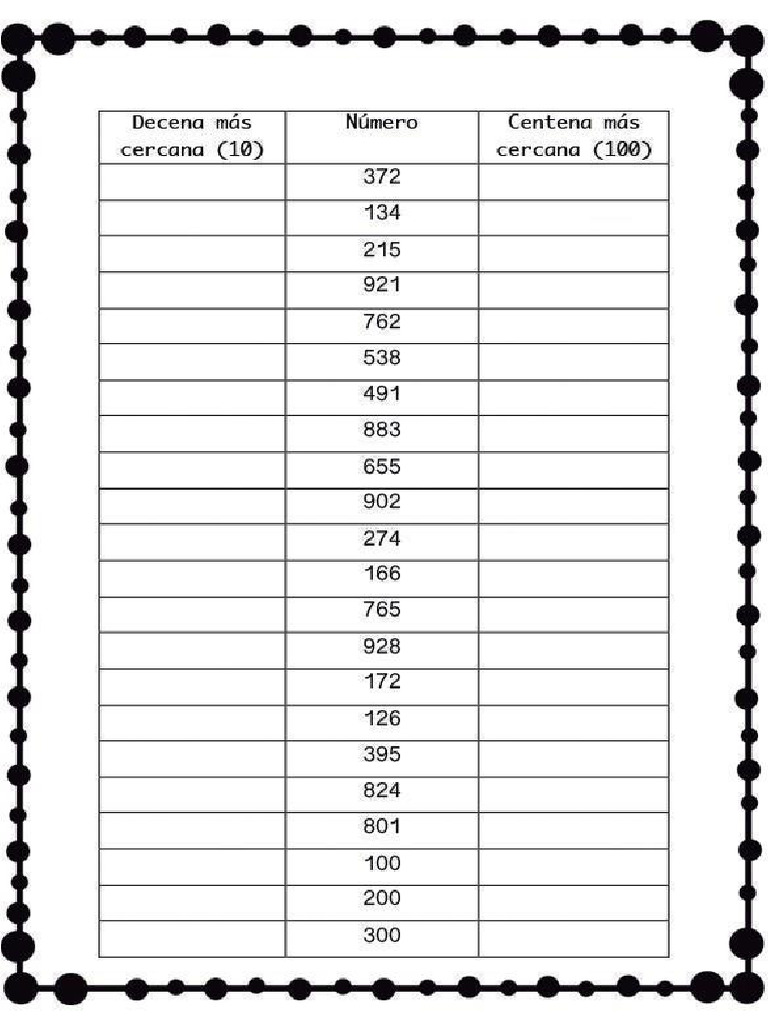 ESTIMACION Y REDONDEO Decenas y Centenas | PDF