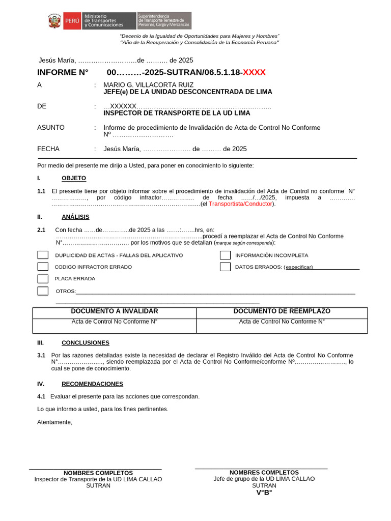 Modelo Actualizado 2025 Dir N°001 | PDF