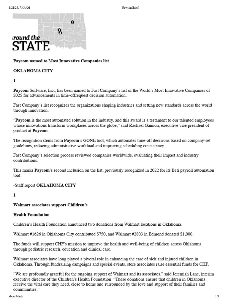 Paycom Named To Most Innovative Companies List | PDF | Federal ...