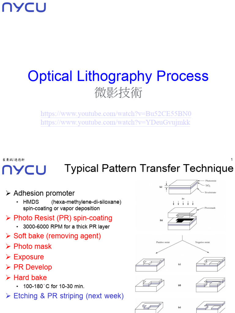 F-Lithography process-MLT | PDF | Photolithography | Applied And ...