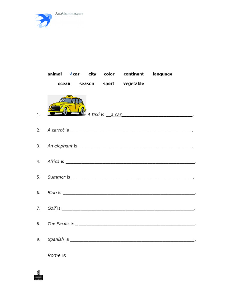 Betty Azar English Worksheets (Elementary) - Chapter 1 - Using Be | PDF ...