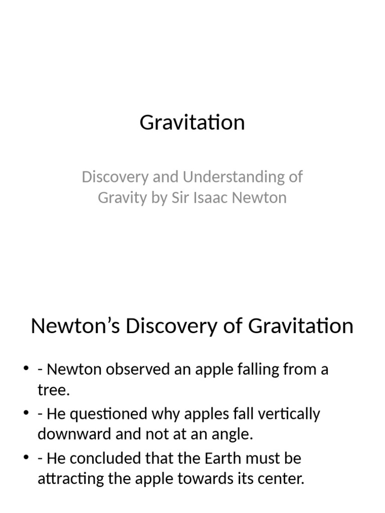 Newton Gravitation Presentation | PDF