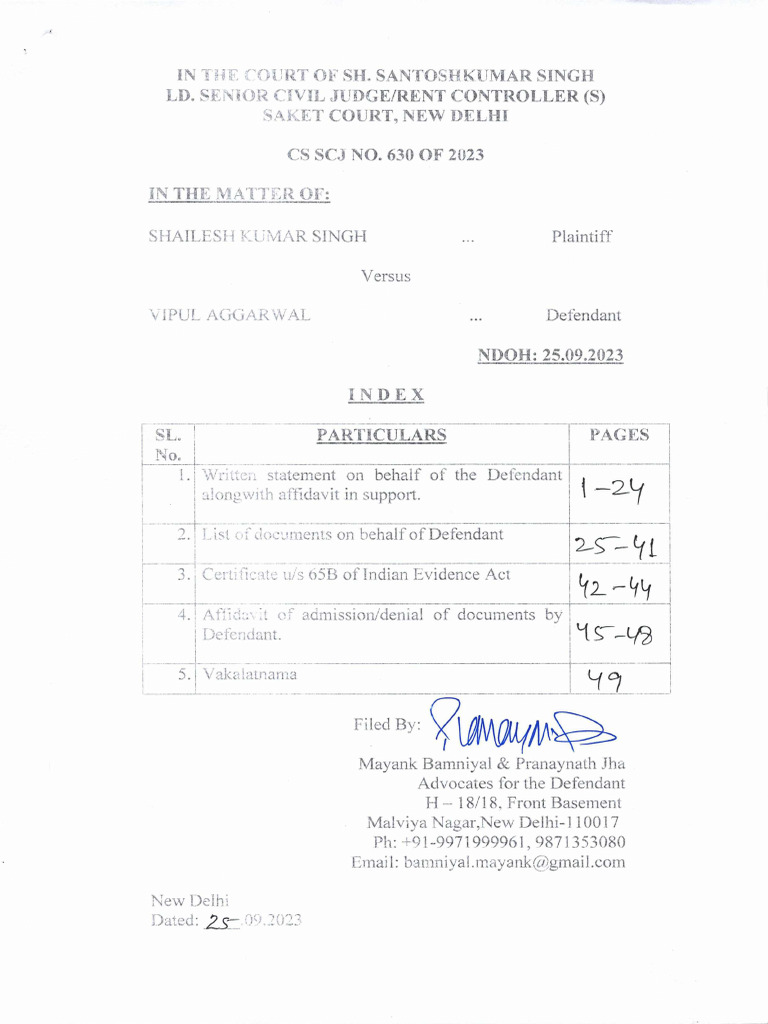 WS of Vipul - 240916 - 001537 | PDF | Lawsuit | Complaint