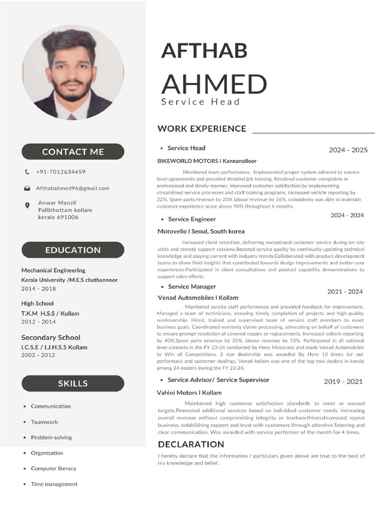 Afthab Ahmed CV | PDF