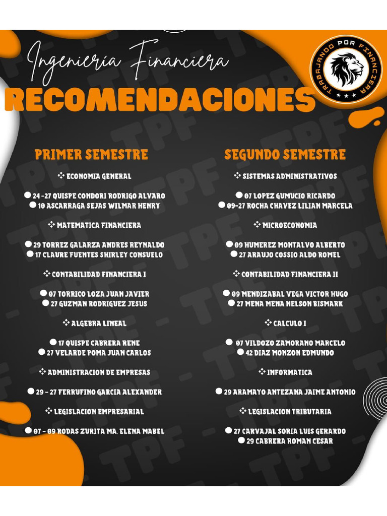 Recomendaciones TPF | PDF