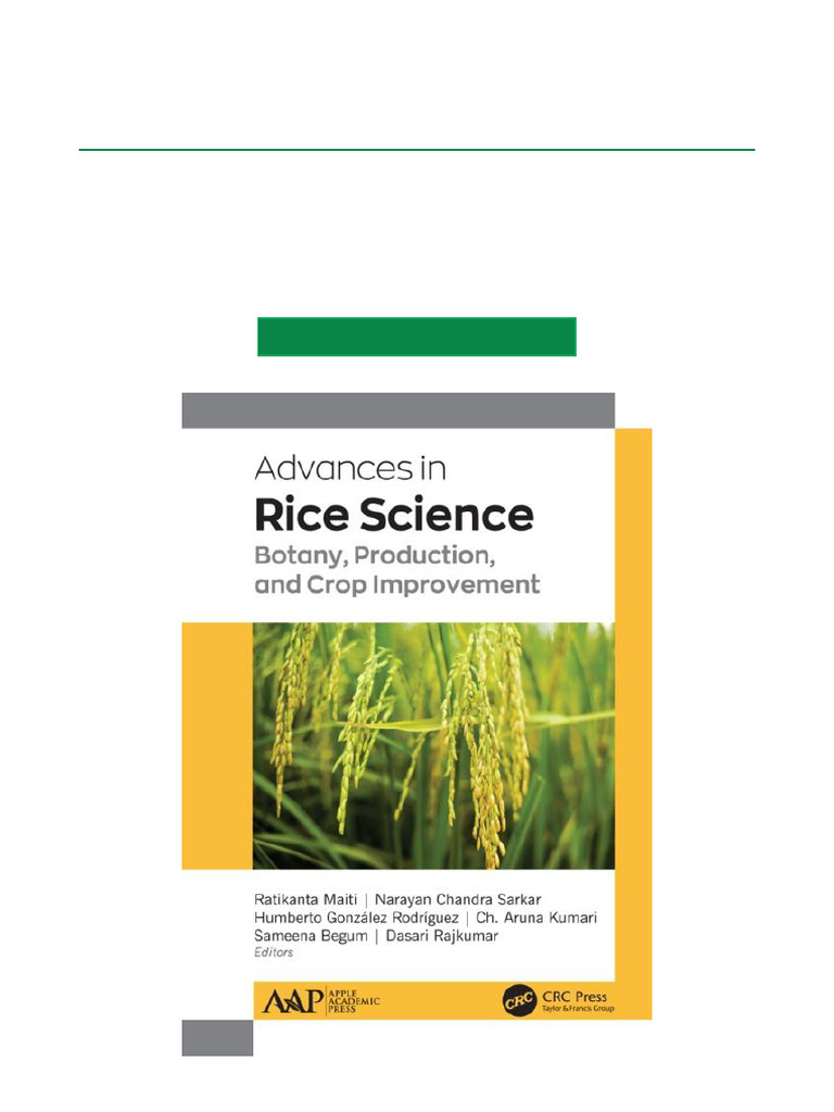 Claim Advances in Rice Science Botany, Production, and Crop Improvement ...