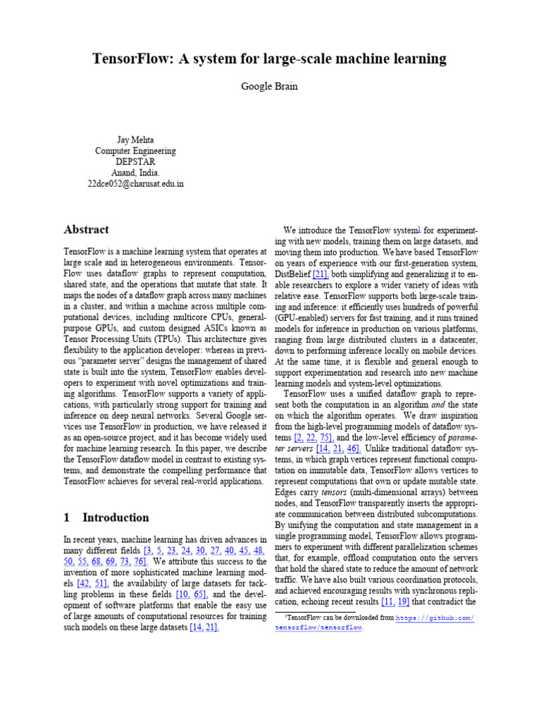 Article - Python - TensorFlow: A System For Large-Scale Machine Learning | PDF | Machine ...