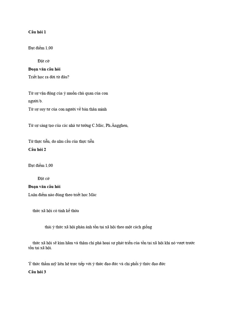 trac-nghiem-giua-ky-triet-hoc-mac-lenin | PDF